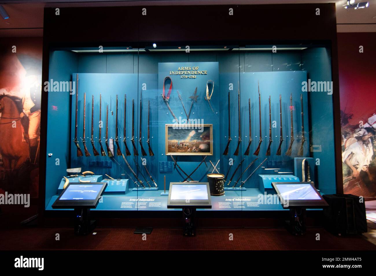 This Tuesday, April 4, 2017, photo shows a display of weapons used ...