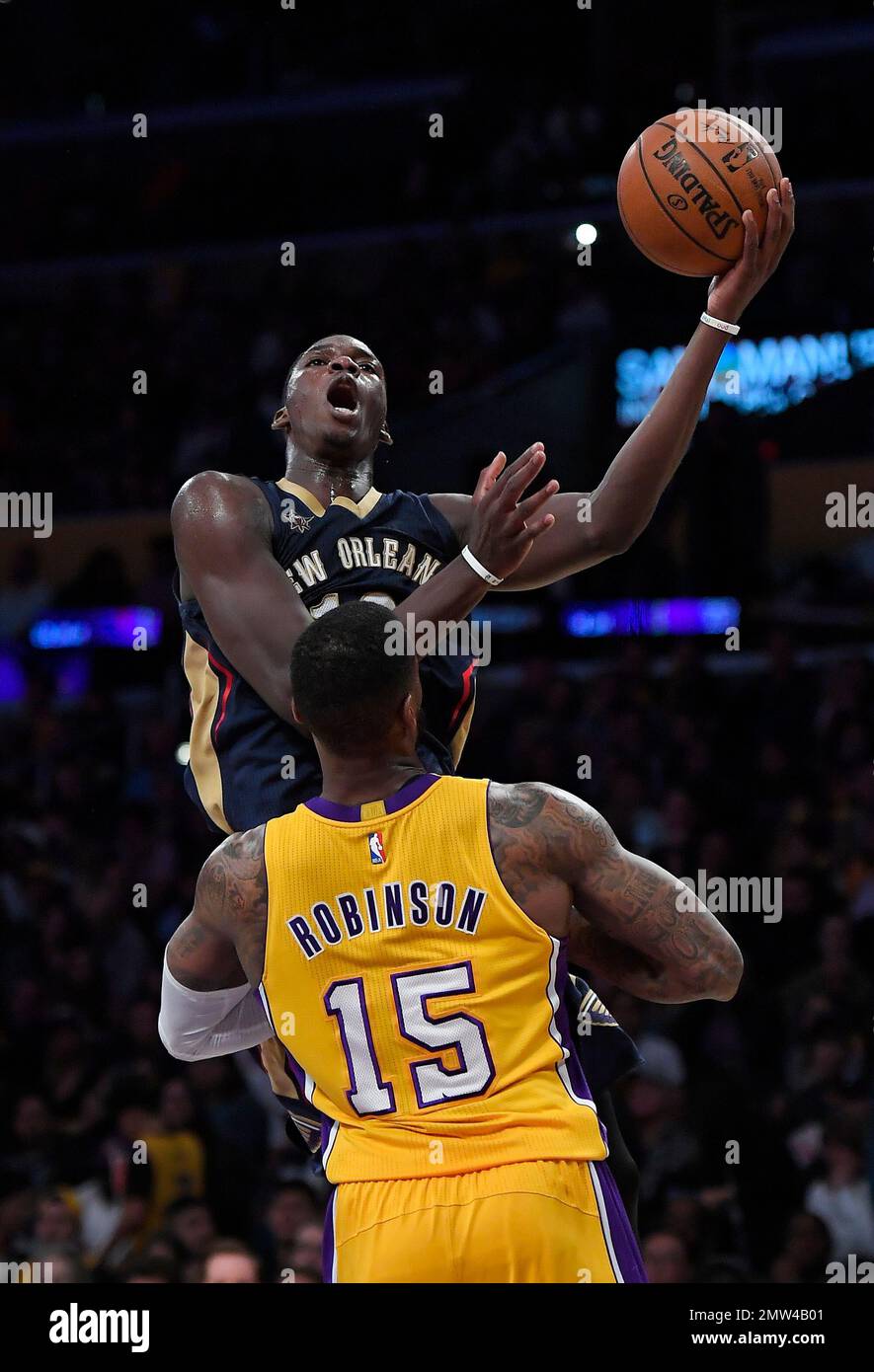New Orleans Pelicans forward Cheick Diallo, of Mali, shoots as Los ...