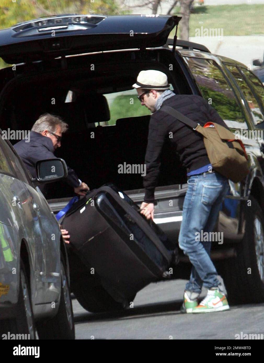 Exclusive!! Actor Zachary Quinto was seen being dropped off by a limo ...