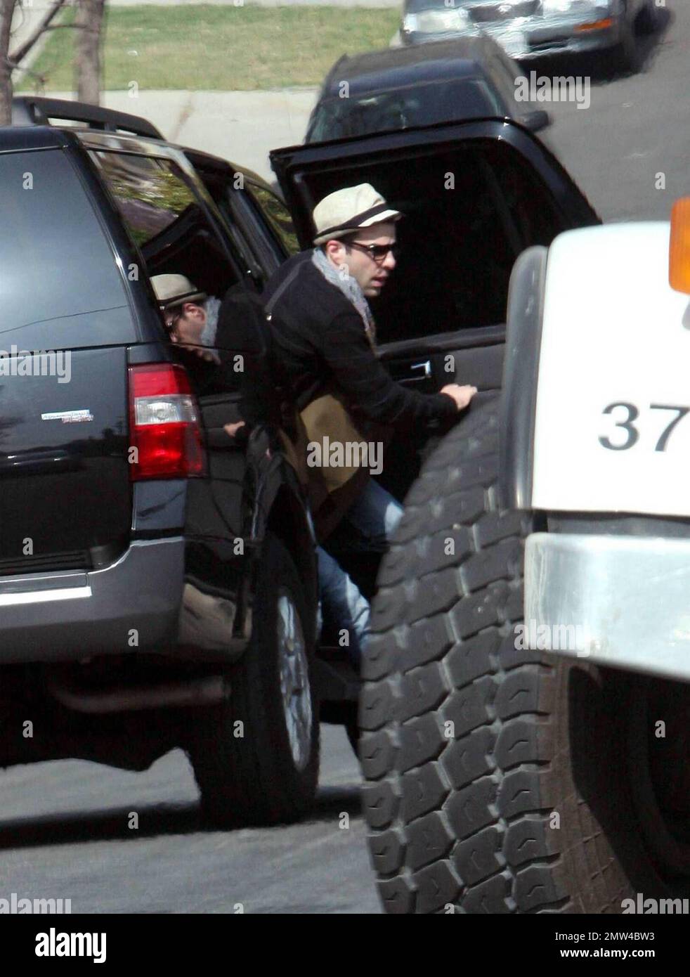 Exclusive!! Actor Zachary Quinto was seen being dropped off by a limo ...