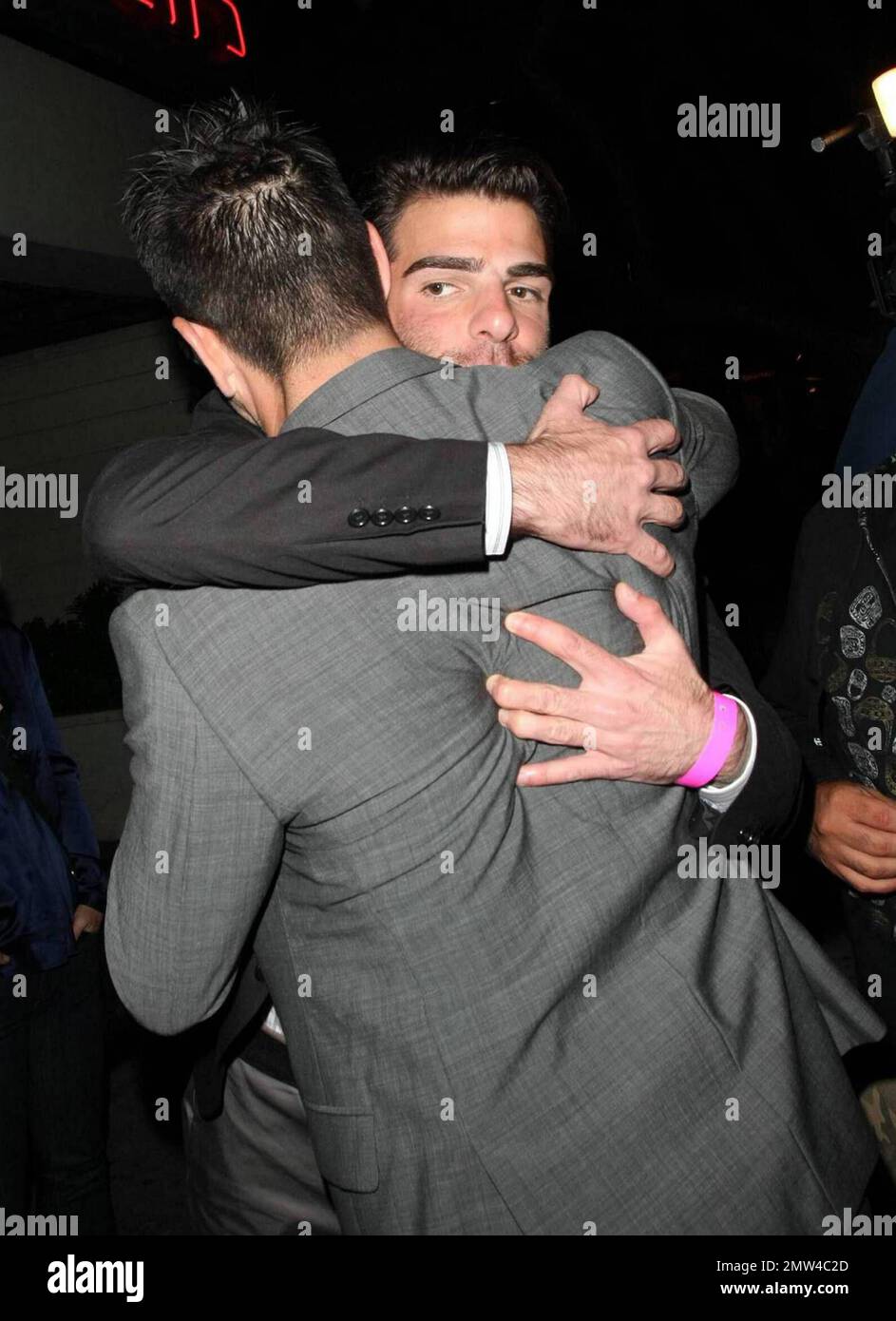Zachary Quinto leaves the opening party for Signature LA Direct Magazine at Guys and Dolls. Los ...