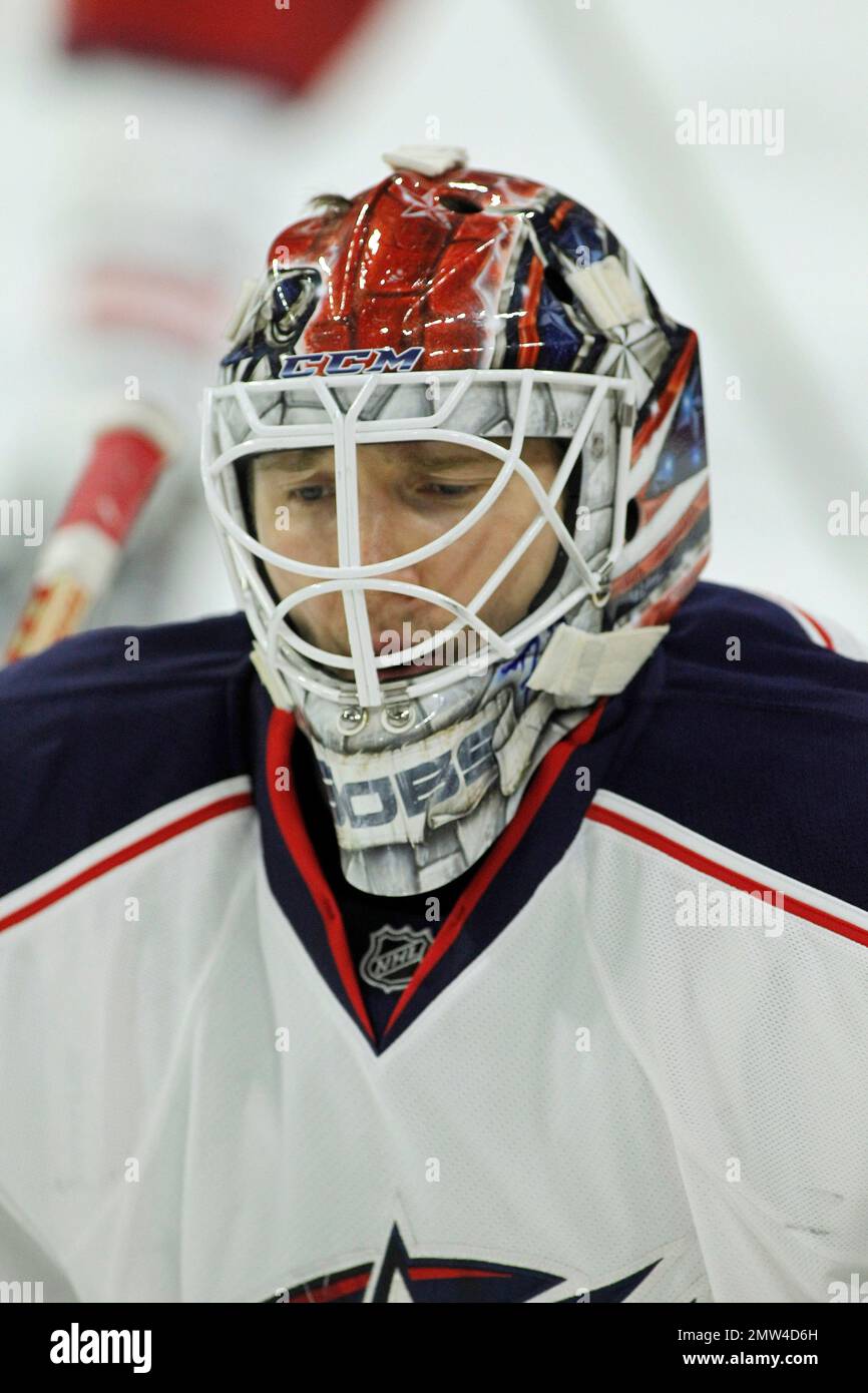 Columbus Blue Jackets' Sergei Bobrovsky before the start of an NHL ...