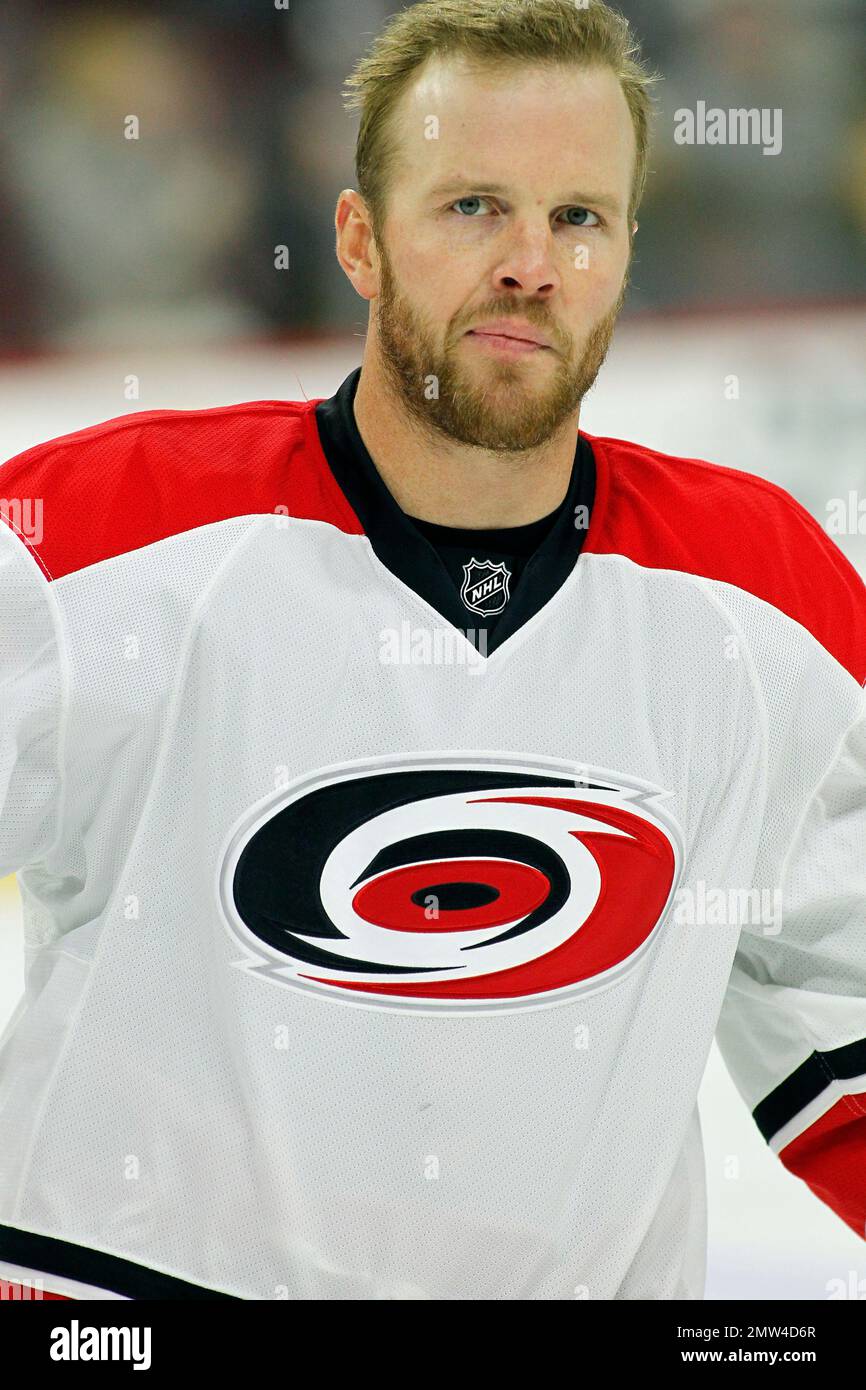 Carolina Hurricane's Bryan Bickell before the start of an NHL hockey ...