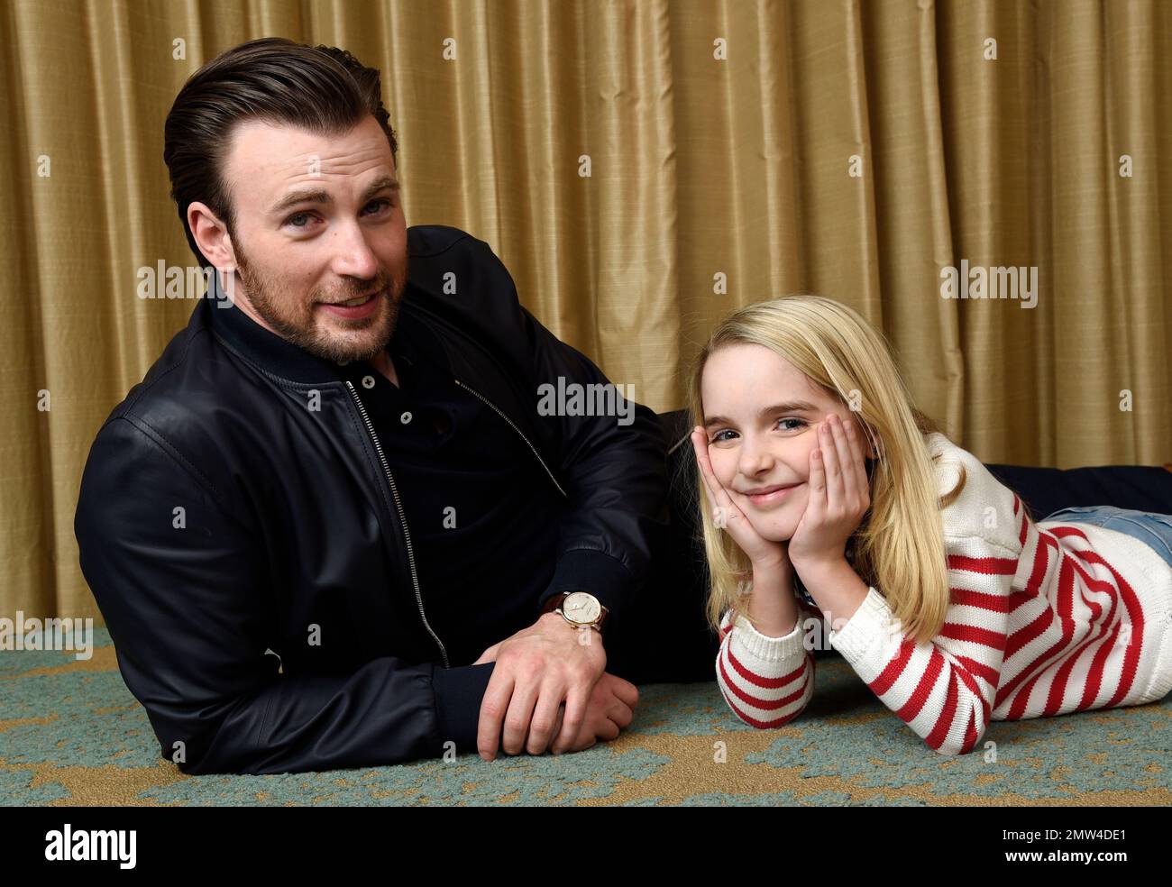 Chris Evans, left, and McKenna Grace, cast members in the film "Gifted ...