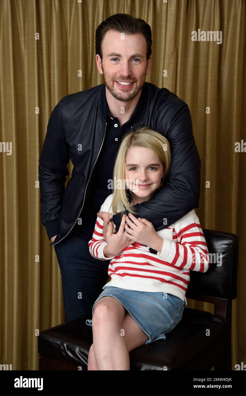 Chris Evans, left, and McKenna Grace, cast members in the film "Gifted ...