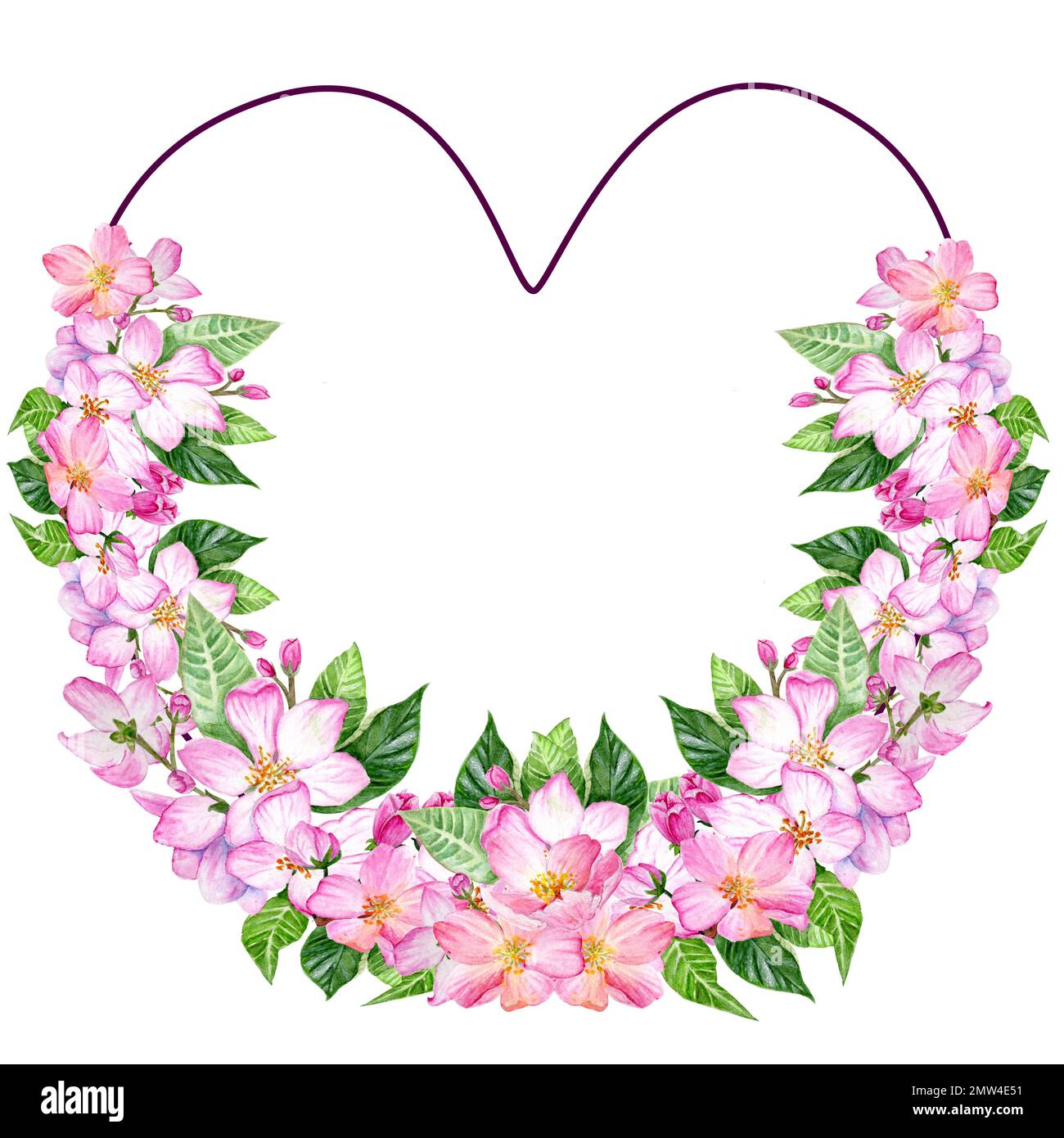 Watercolor wreath shape hi-res stock photography and images - Alamy