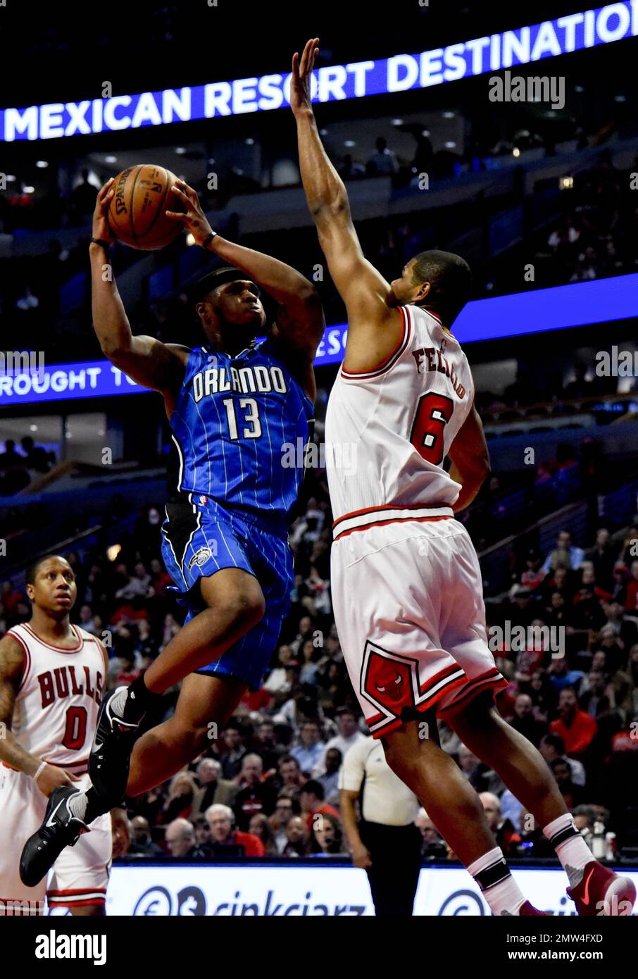 Orlando Magic guard Marcus Georges-Hunt (13) drives against Chicago ...