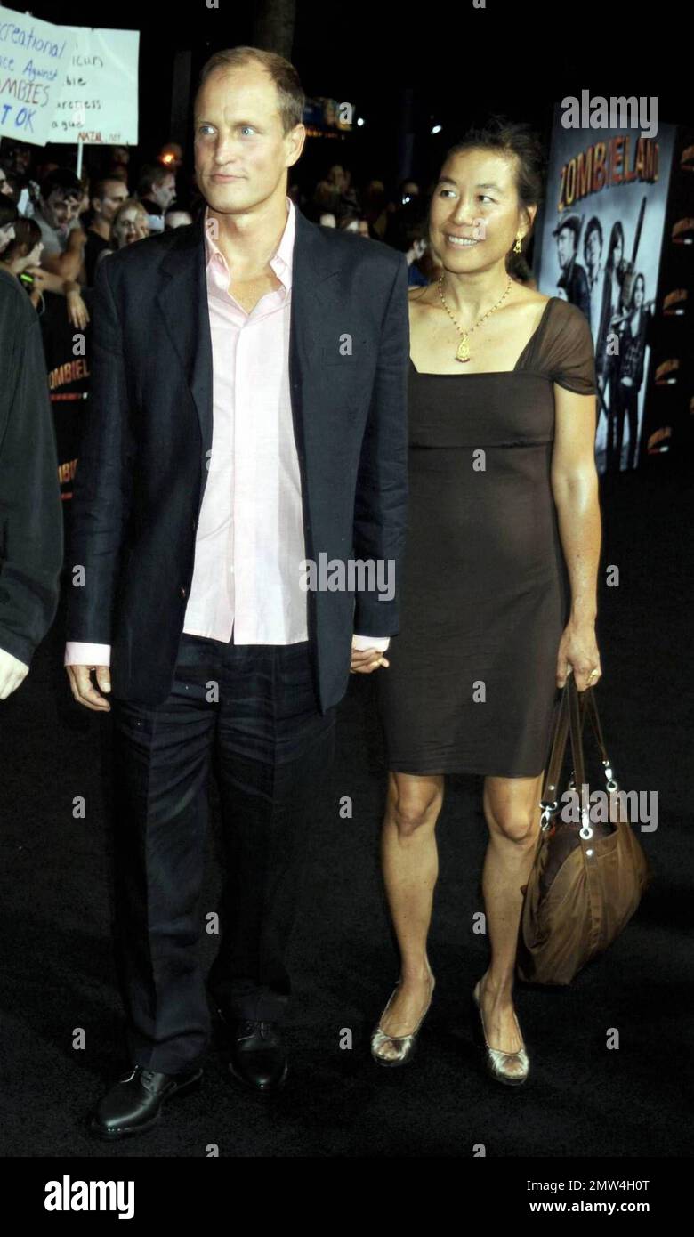 Woody Harrelson, Laura Louie at the Zombieland premiere at the Graumann ...