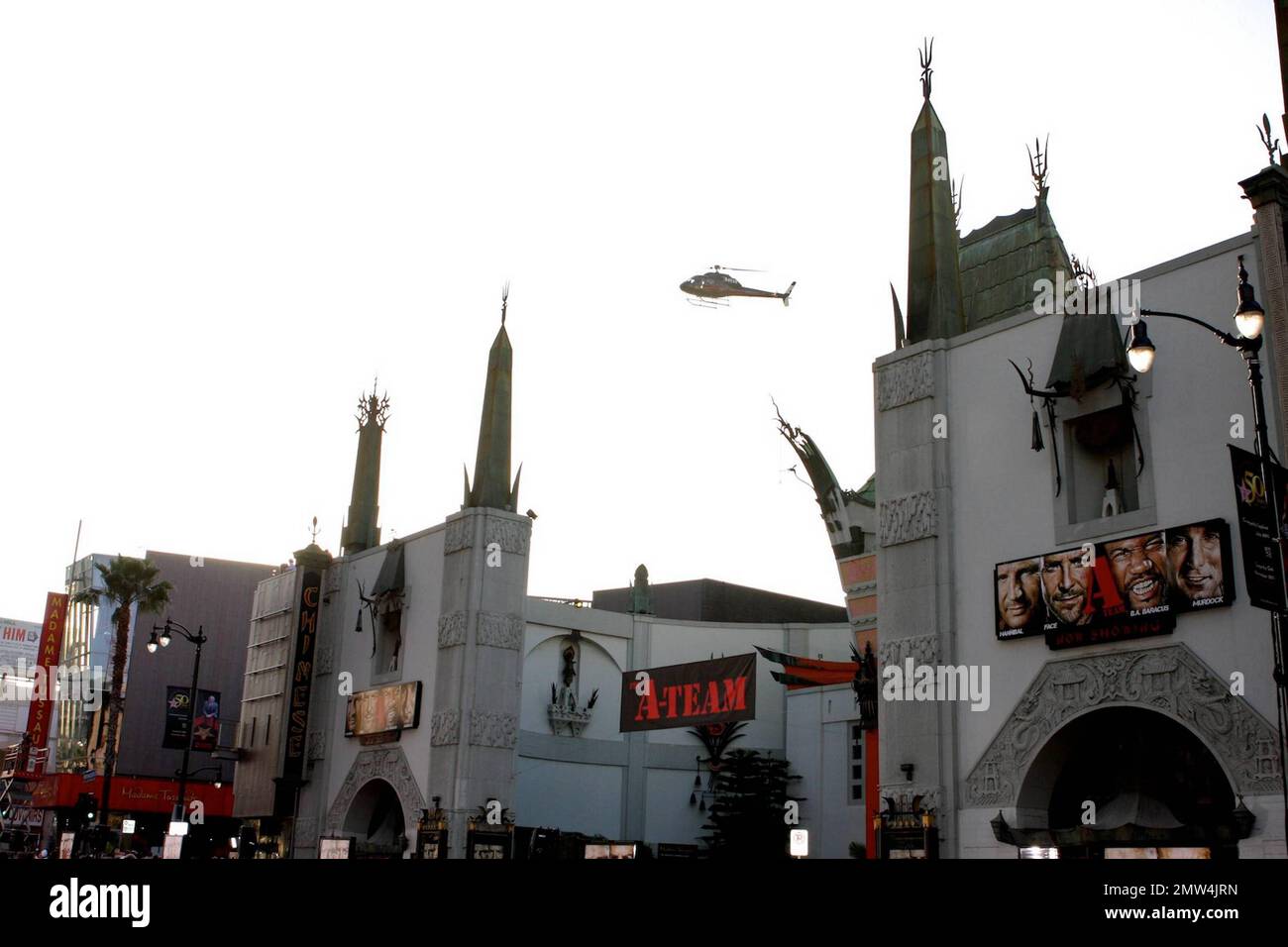 A-Team chopper hoovers at the Los Angeles Premiere of the A-Team at ...