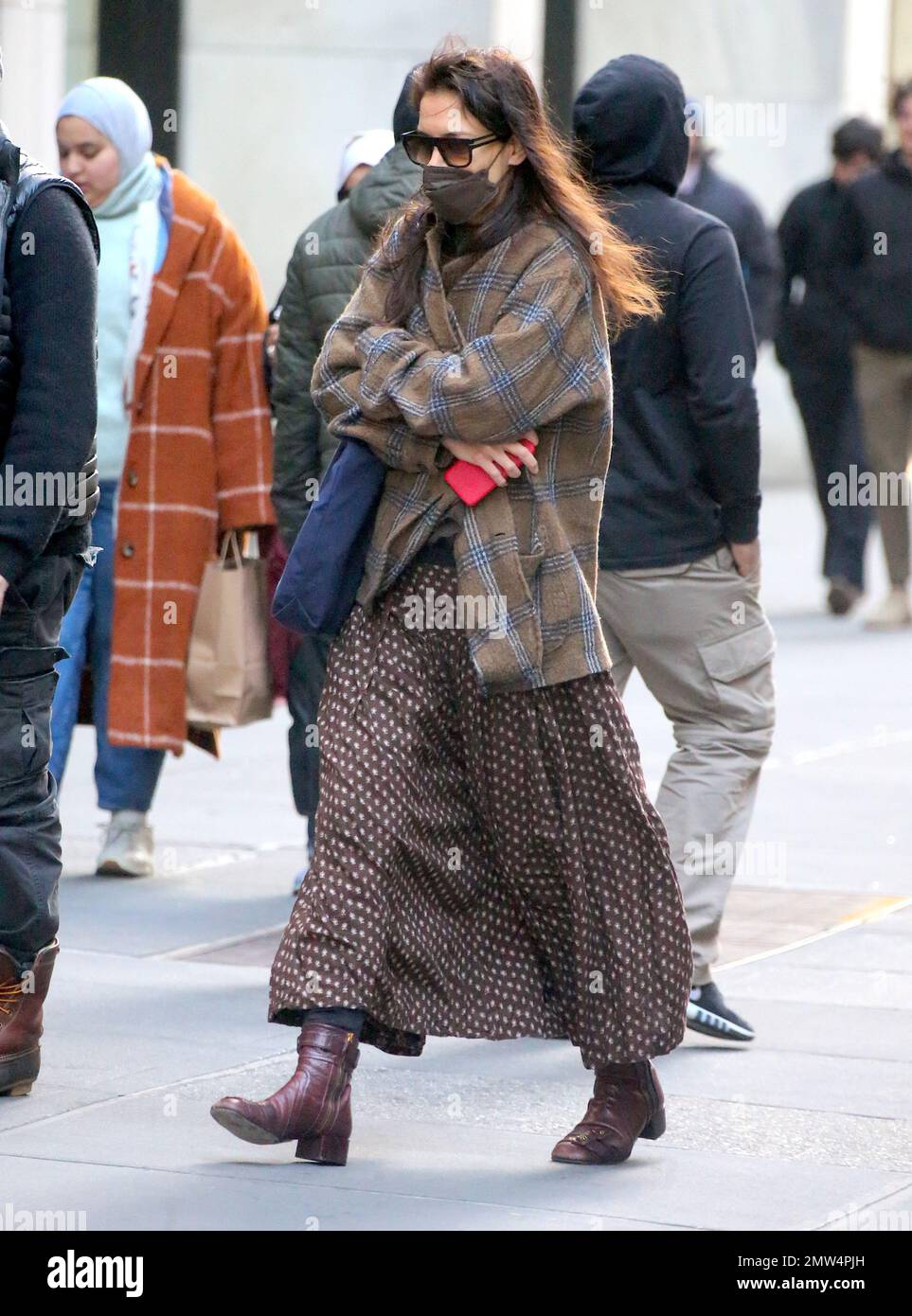 New York, NY on February 1, 2023.Actress Katie Holmes arrives at the ...