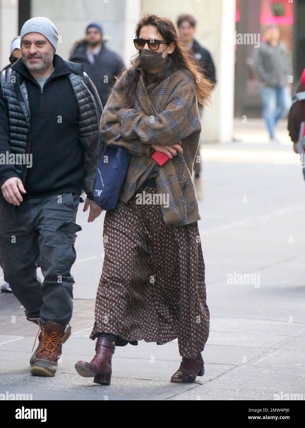 New York, NY on February 1, 2023.Actress Katie Holmes arrives at the ...