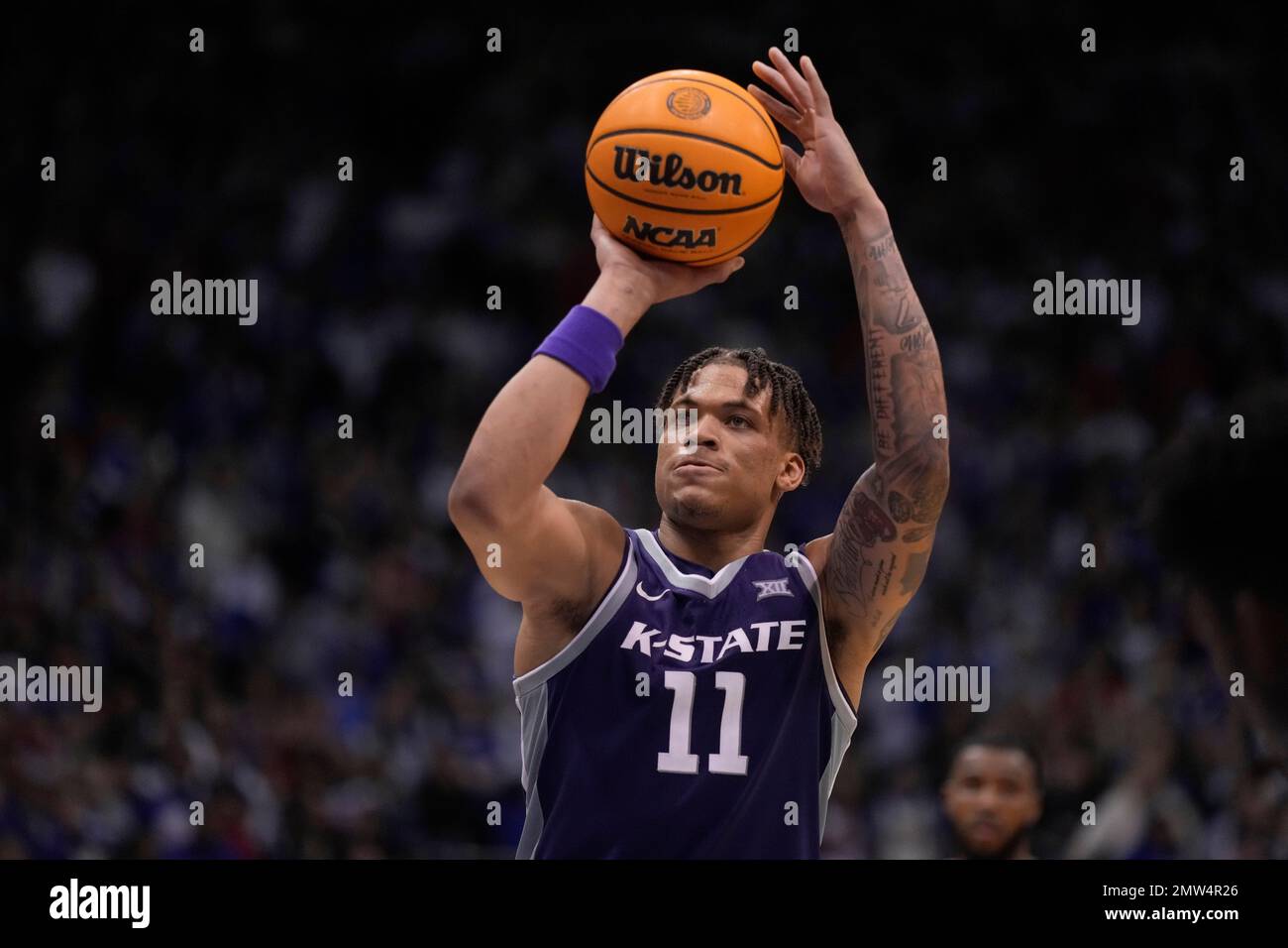 Kansas State forward Keyontae Johnson shoots during the second half of ...