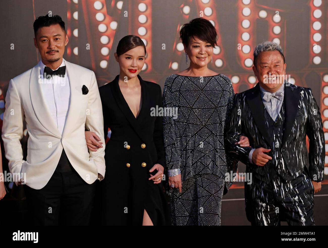 From left, Hong Kong actor Shawn Yue, actress Charmaine Fong, Taiwanese ...