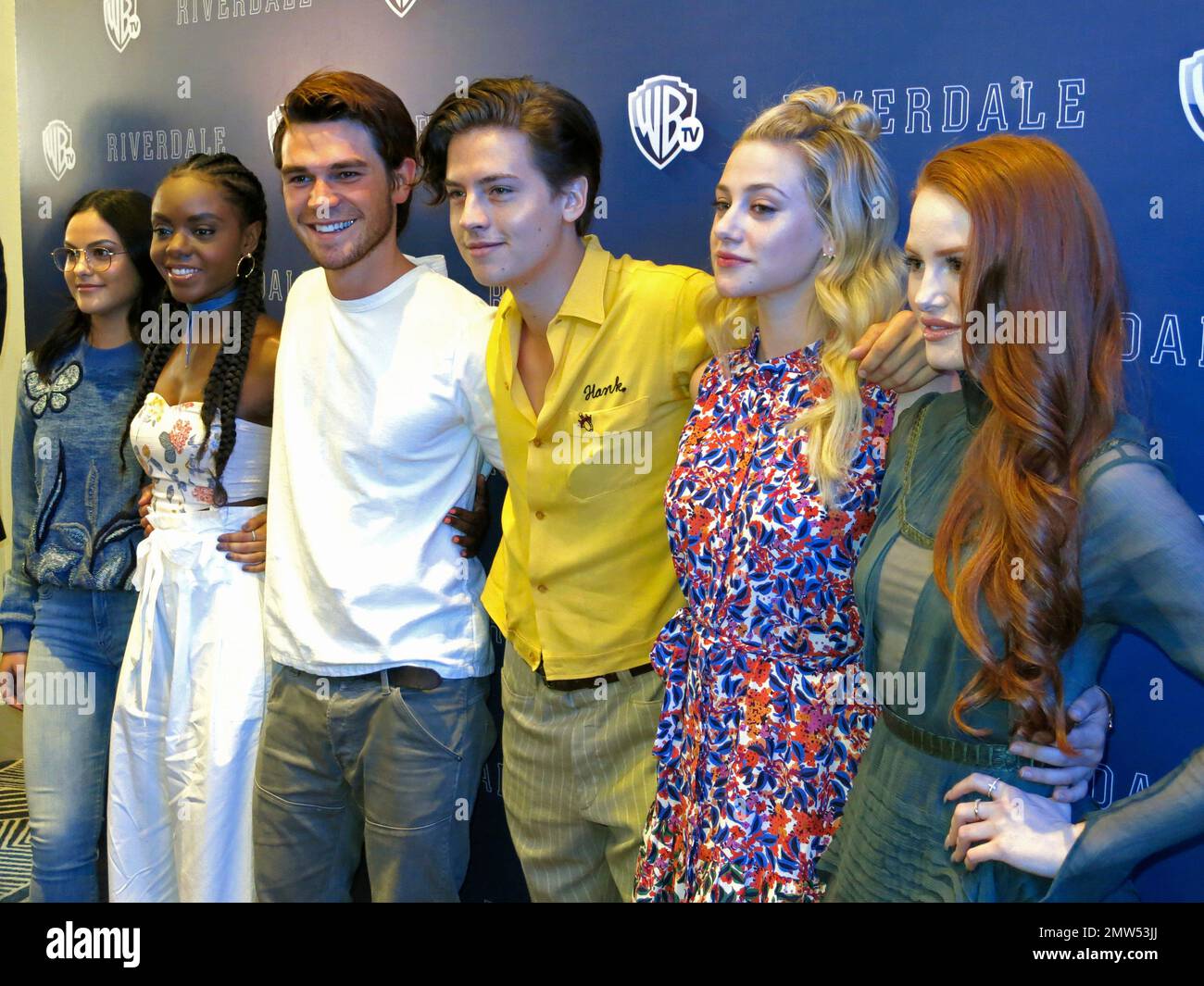 The cast members from the Warner Channel series "Riverdale" pose to ...