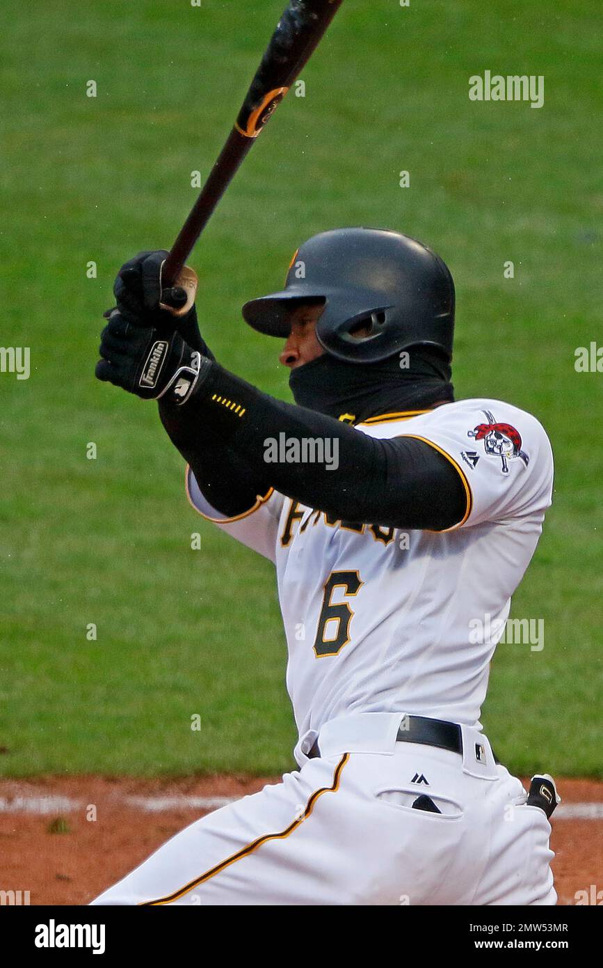 Pittsburgh Pirates' Starling Marte drives in a run with a single off ...