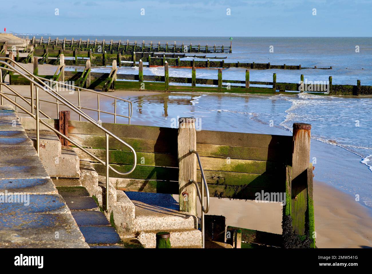 Beach defences at The Naze, Walton, Essex, UK Stock Photo - Alamy