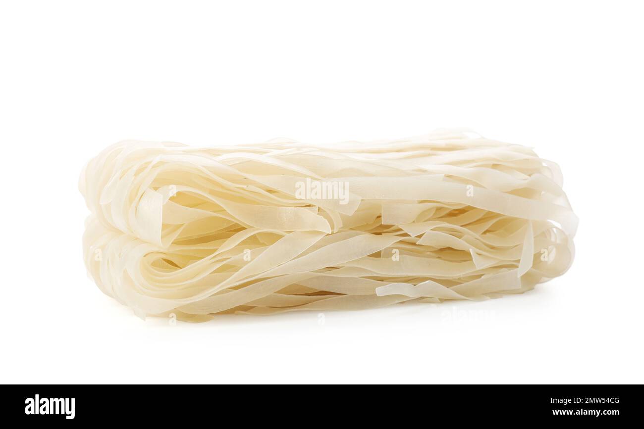 Block of rice noodles isolated on white Stock Photo - Alamy