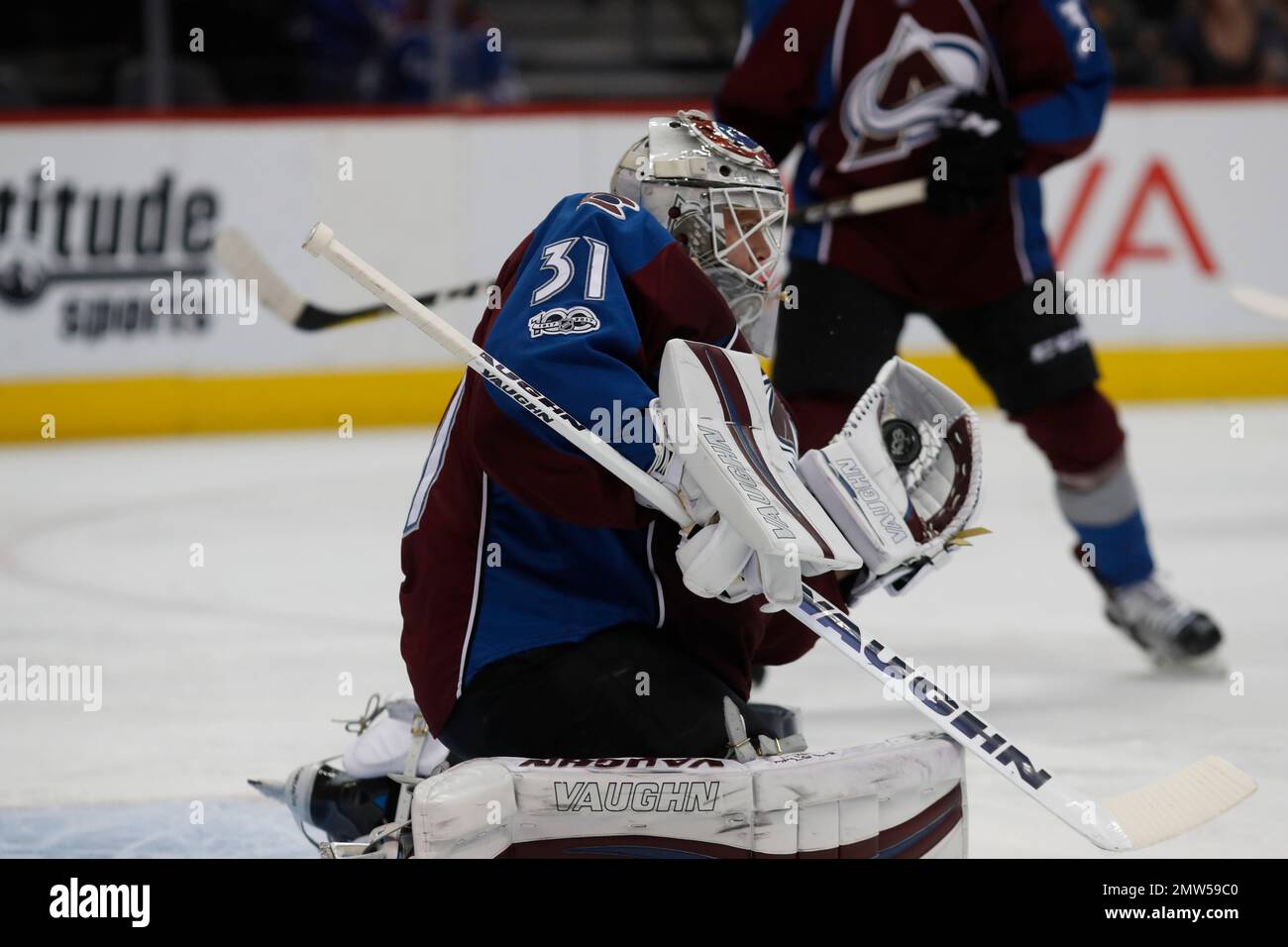 Colorado Avalanche goalie Calvin Pickard (31) in the second period of ...