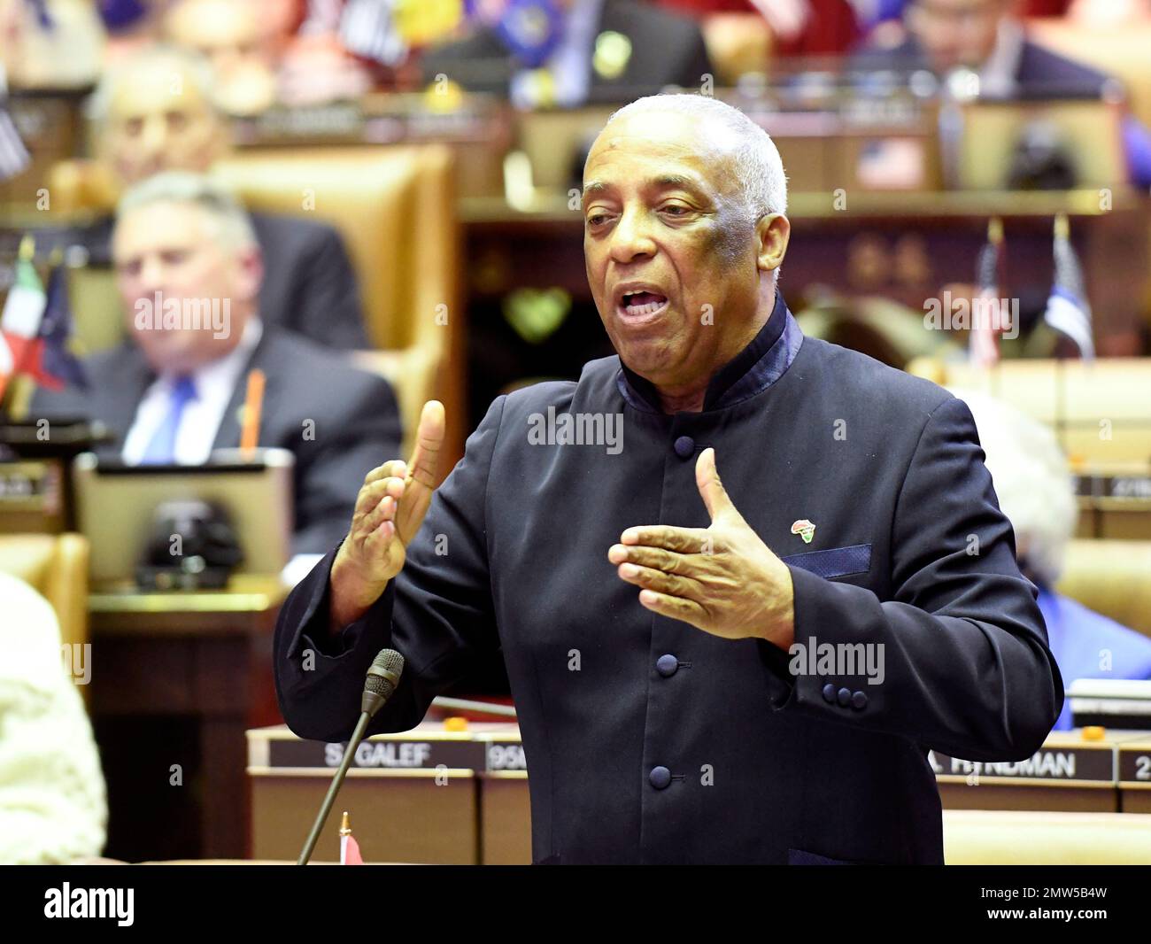 Assemblyman Charles Barron, D-Brooklyn, speaks against passing a ...