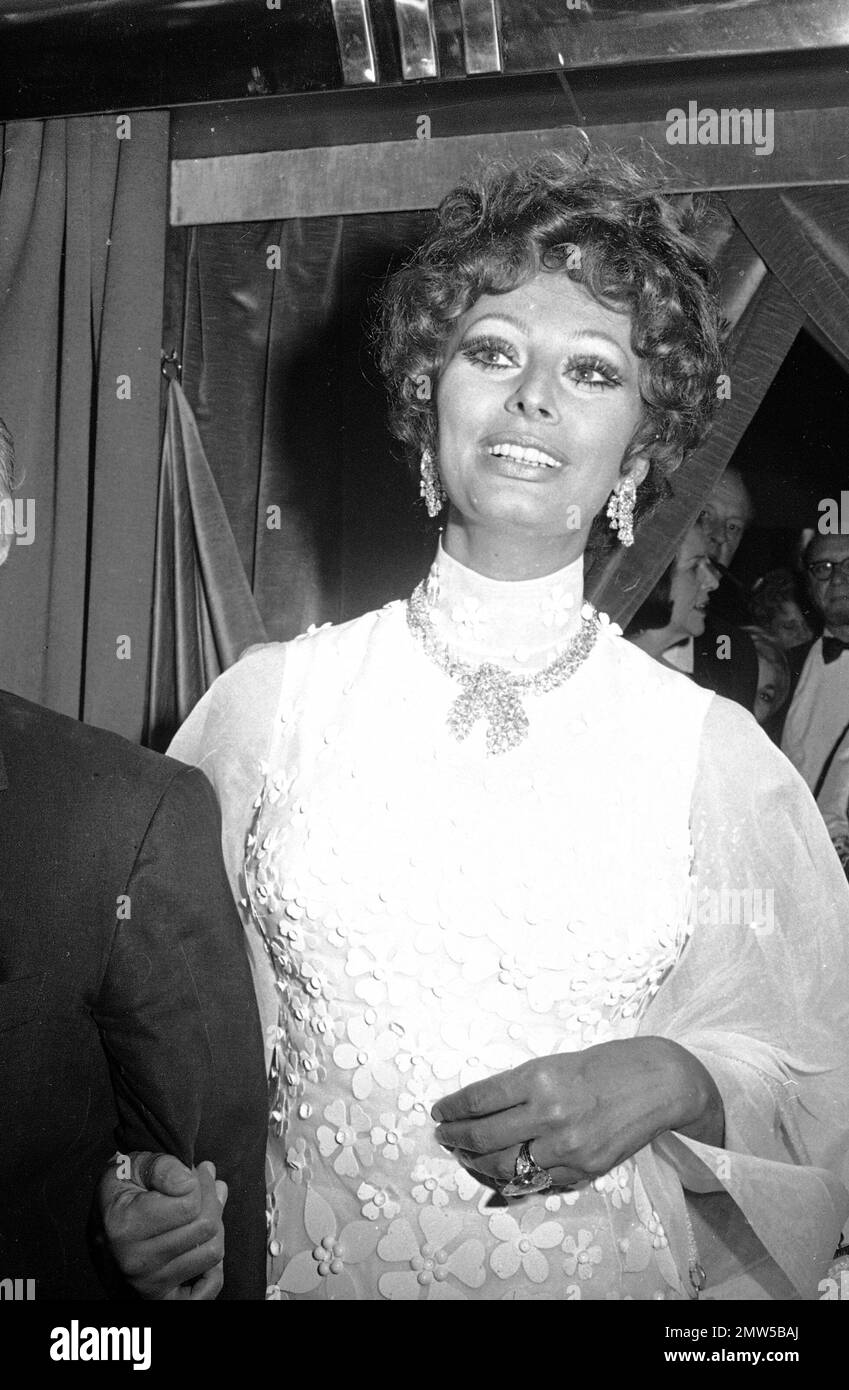 Italian actress Sophia Loren attends a party in the Barberinin Palace ...