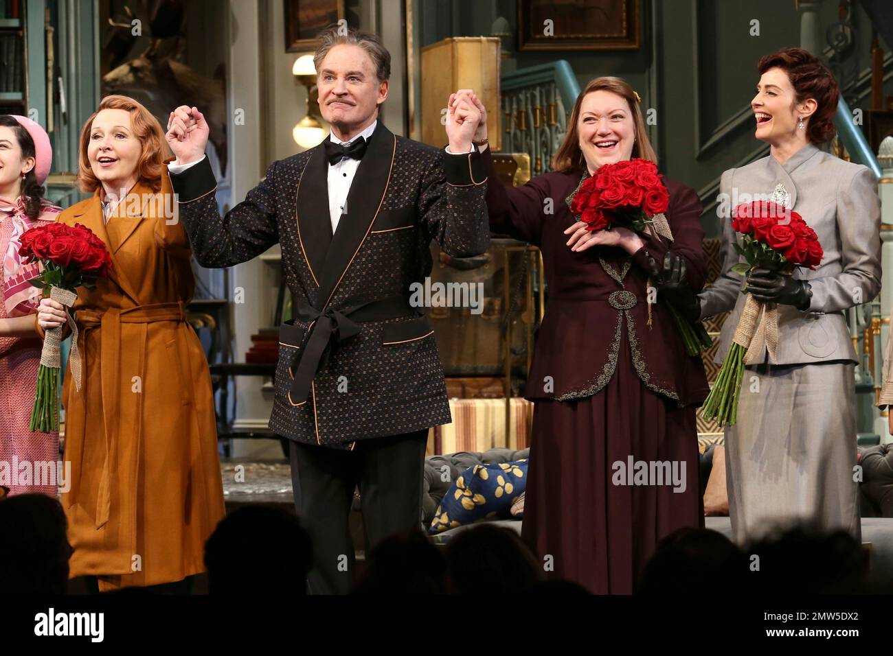 Kate Burton, from left, Kevin Kline, Kristine Nielsen and Cobie ...