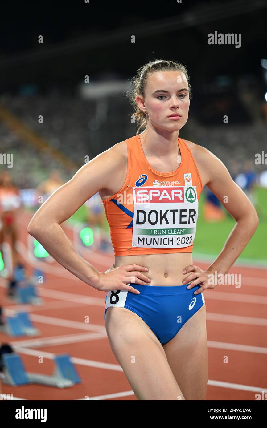Sofie Dokter participating in the 200 meters of the European Athletics Championships in Munich ...