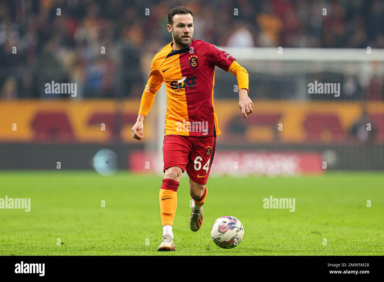 ISTANBUL, TURKEY - FEBRUARY 1: Juan Mata of Galatasaray during the ...