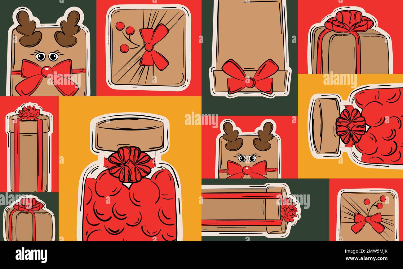 Seamless pattern background with present icons Vector Stock Vector ...
