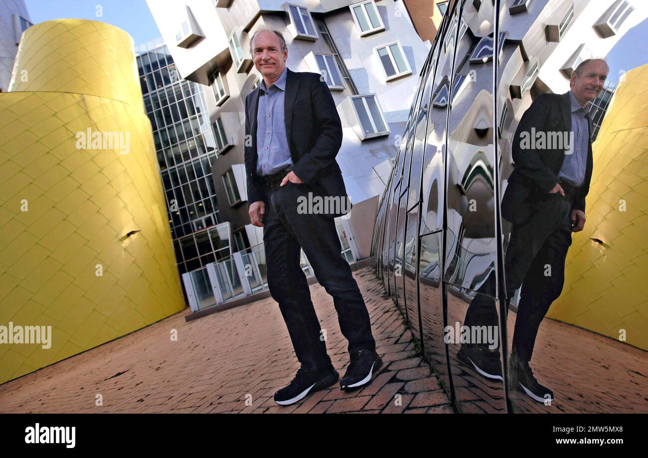 In this Monday, April 3, 2017, photo, Tim Berners-Lee poses outside his ...
