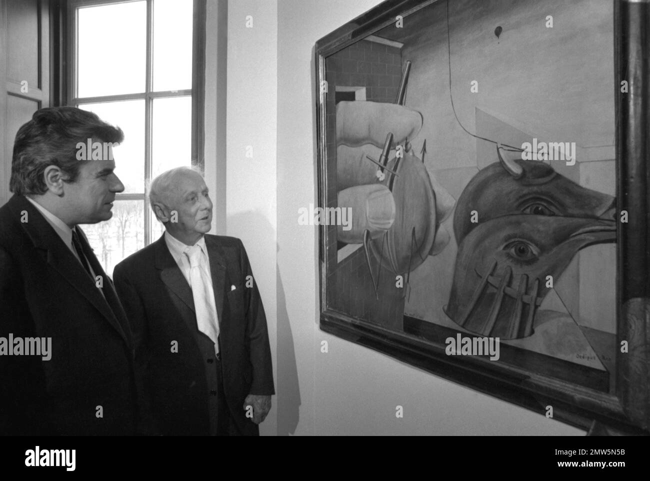 German surrealist artist and painter Max Ernst, right, stands next to ...