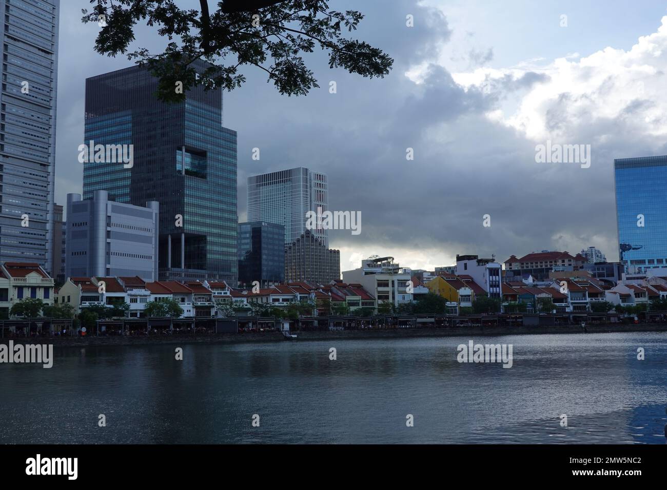 Boat Quay, a historic quay on the Singapore River, Singapore Stock ...