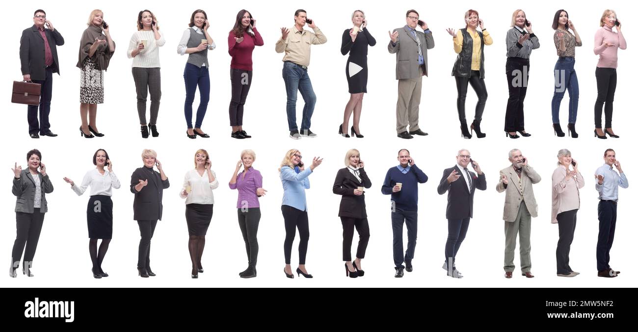group of people holding phone in hand isolated Stock Photo - Alamy