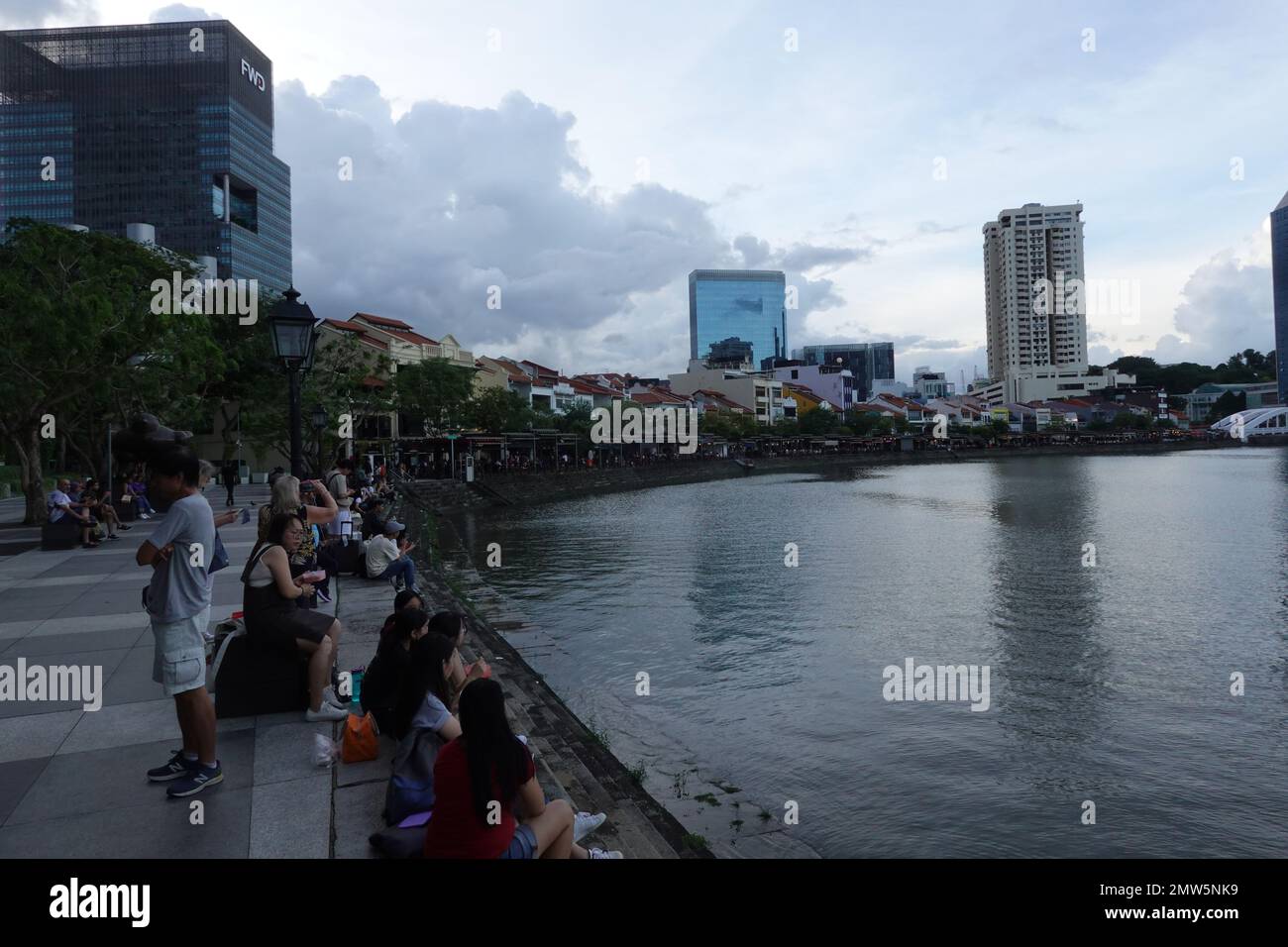 Boat Quay, a historic quay on the Singapore River, Singapore Stock ...