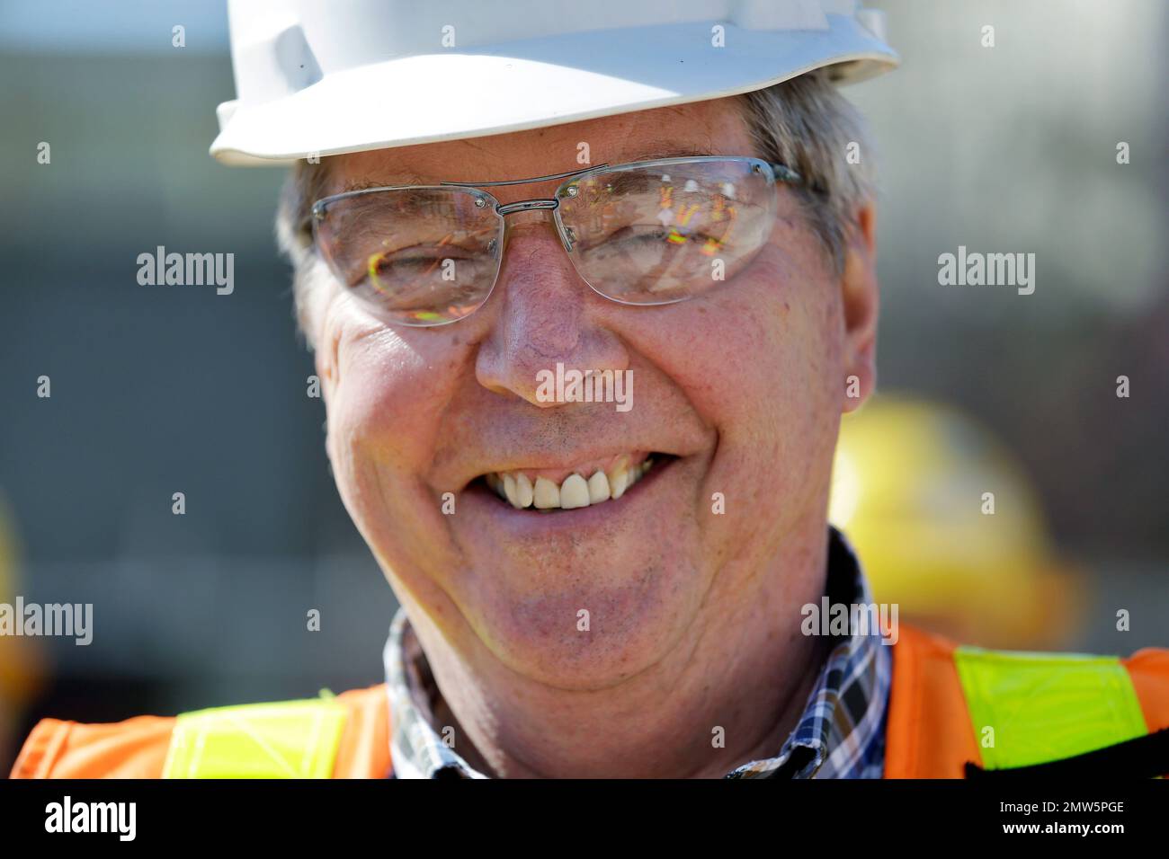 Chris Dixon, Seattle Tunnel Partners Project Manager, grins as he talks ...