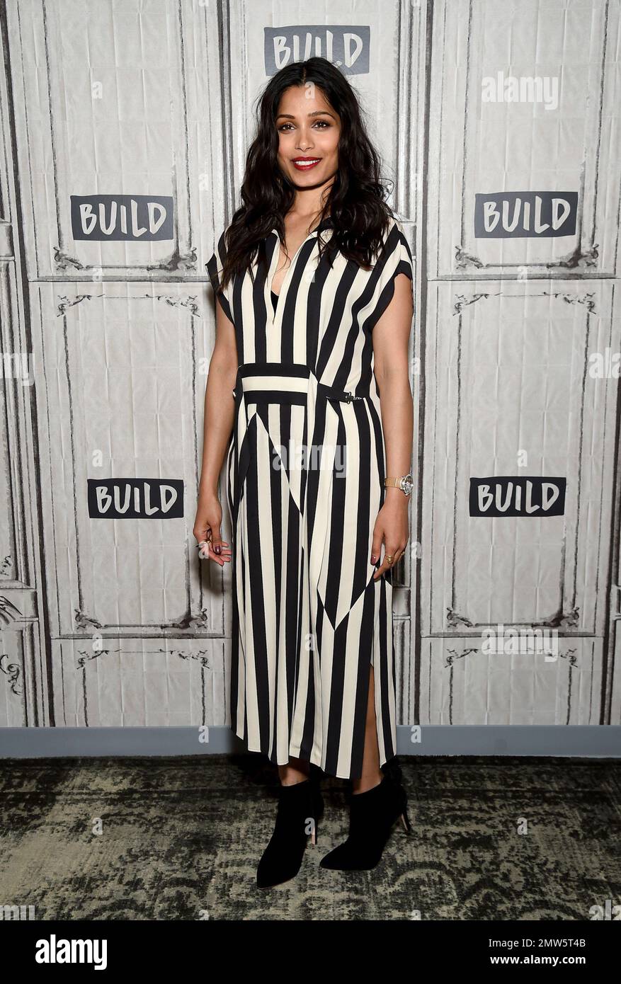 Actress Freida Pinto participates in the BUILD Speaker Series to ...