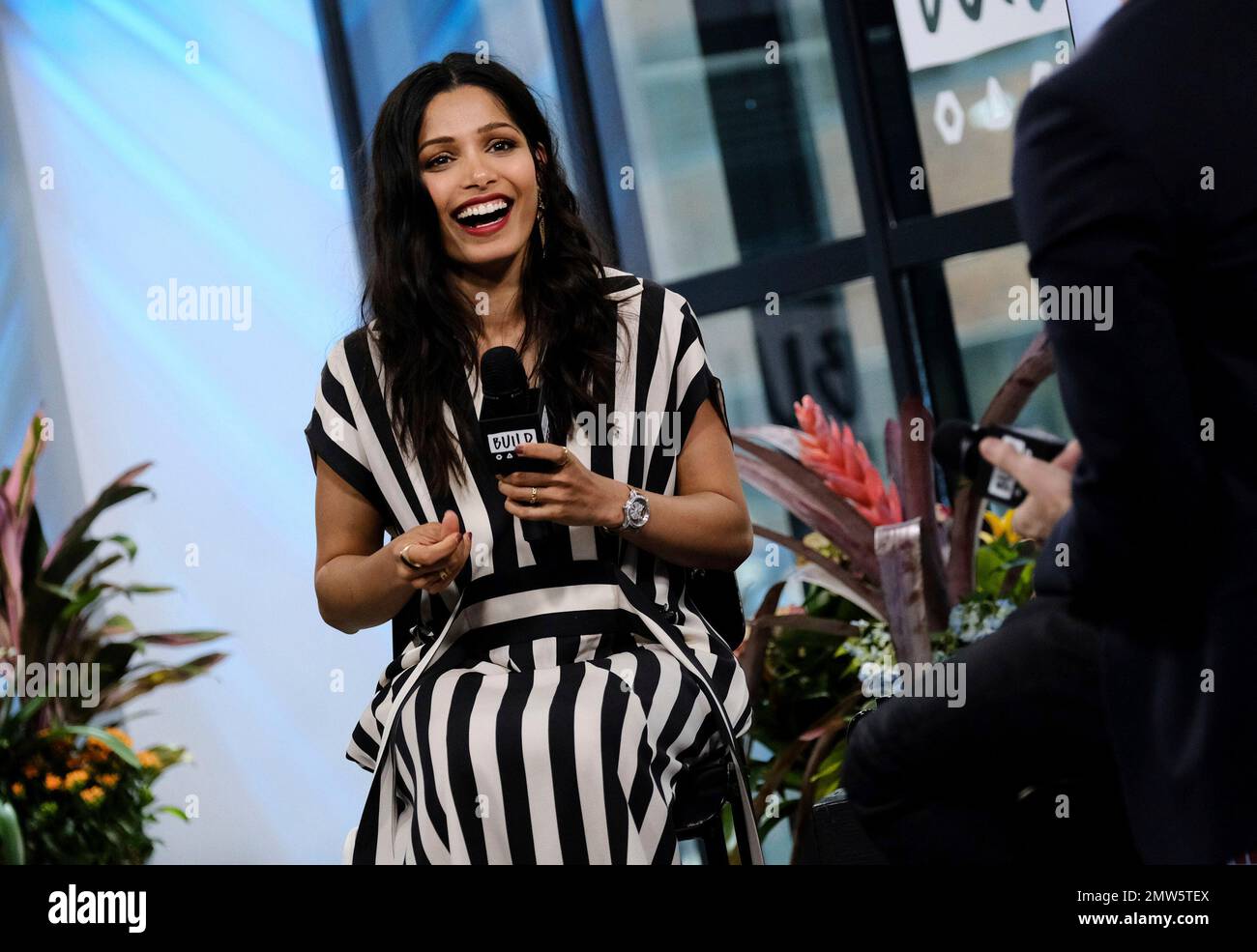 Actress Freida Pinto participates in the BUILD Speaker Series to ...