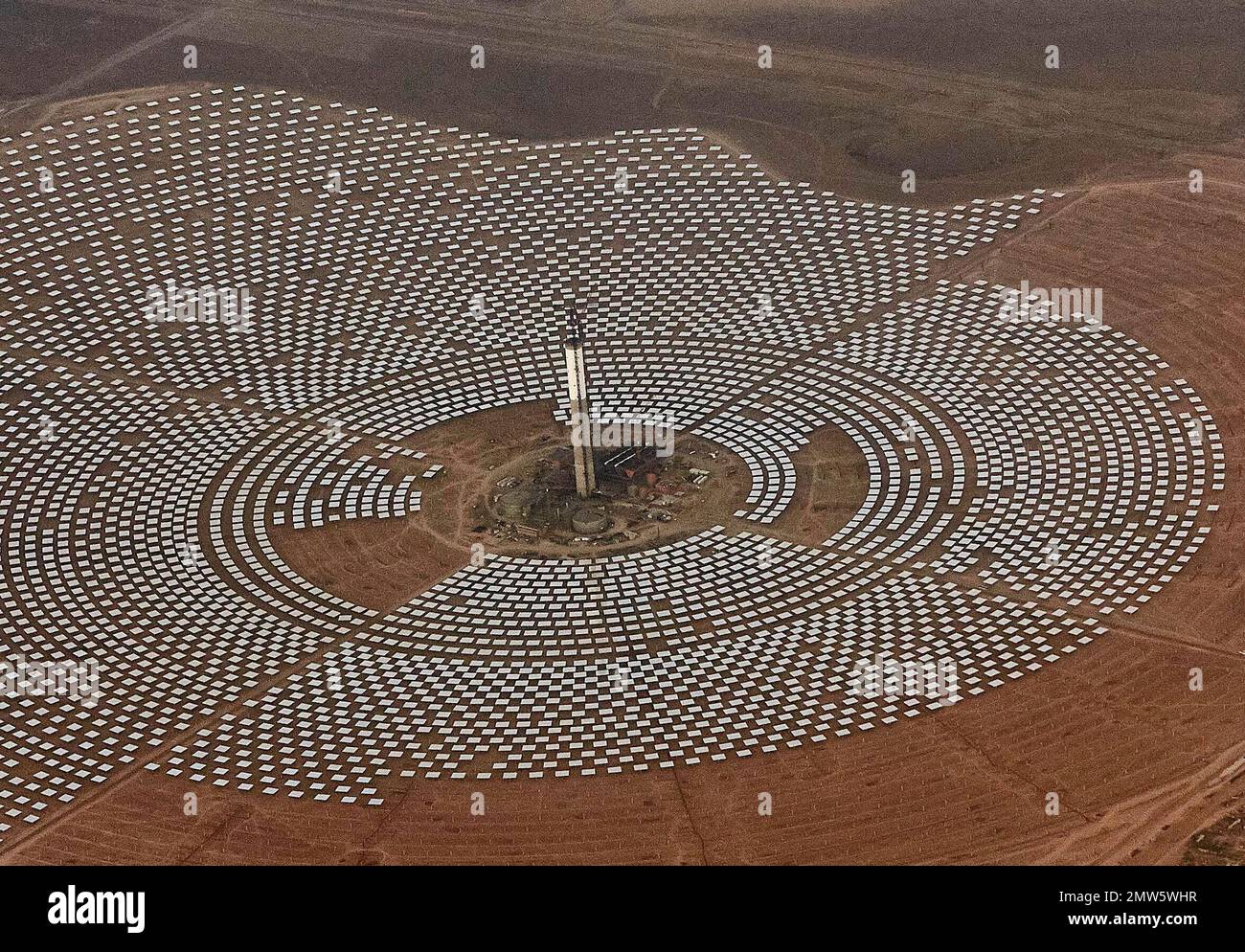 Aerial view of the Noor 3 solar power station which is nearing ...