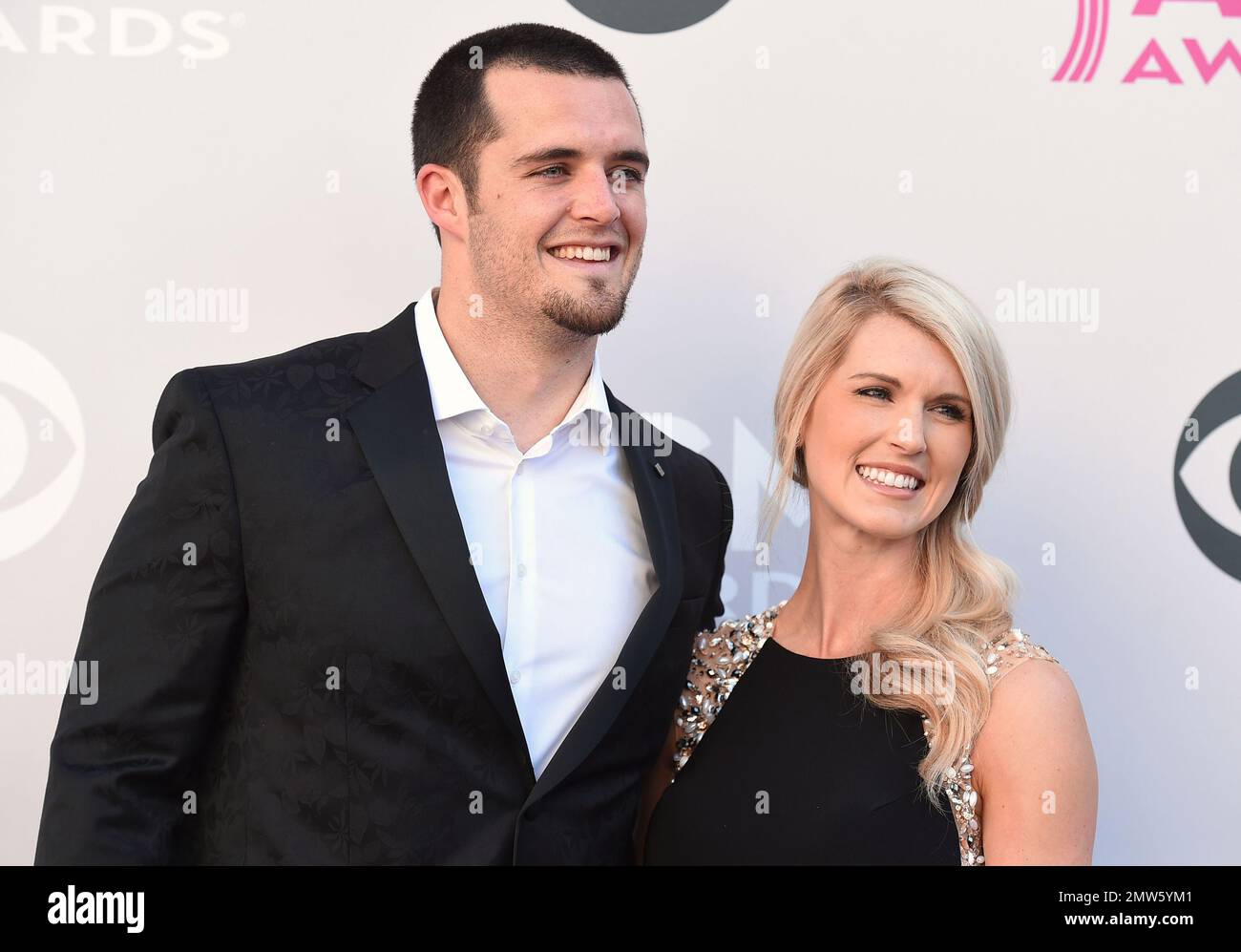 NFL player Derek Carr, of the Oakland Raiders, left, and Heather Neel ...