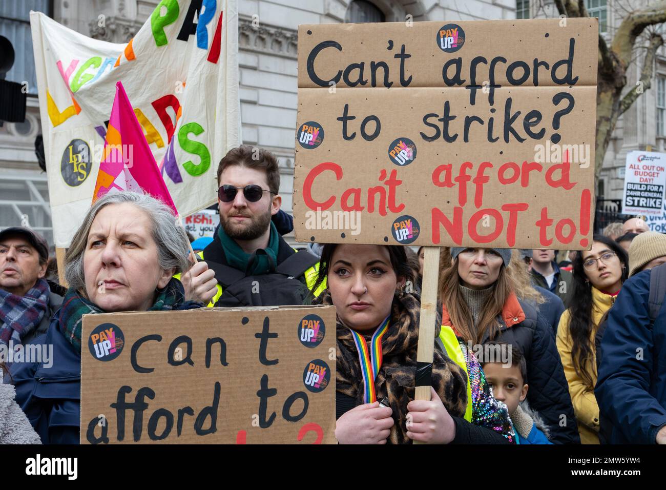London, England, UK 01/02/2023 The largest strike in a decade takes ...
