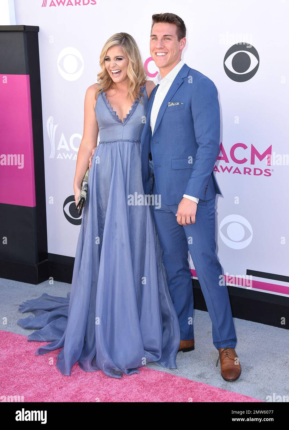 Lauren Alaina, left, and Alex Hopkins arrive at the 52nd annual Academy ...