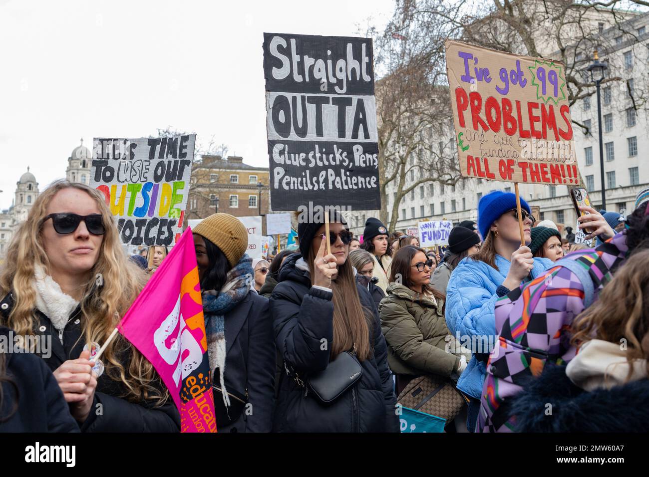 London, England, UK 01/02/2023 The largest strike in a decade takes ...