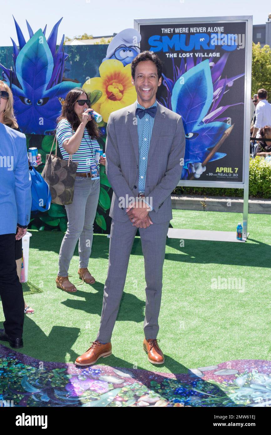 Danny Pudi arrives at the World Premiere of "Smurfs: The Lost Village ...