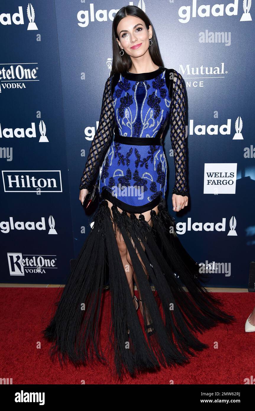 Victoria Justice attends the 28th Annual GLAAD Media Awards at the ...