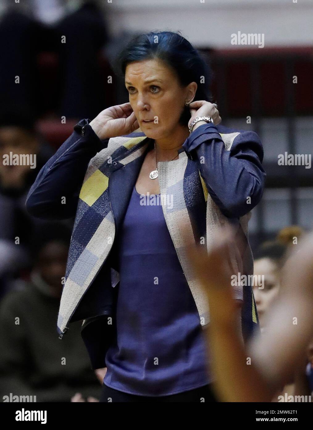 Georgia Tech head coach MaChelle Joseph watches during the first half ...