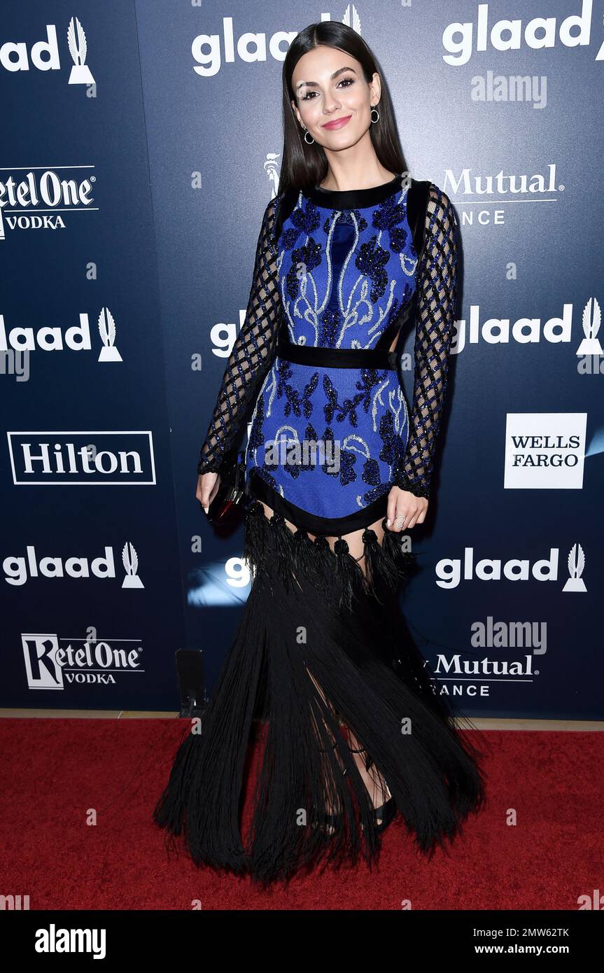 Victoria Justice attends the 28th Annual GLAAD Media Awards at the ...