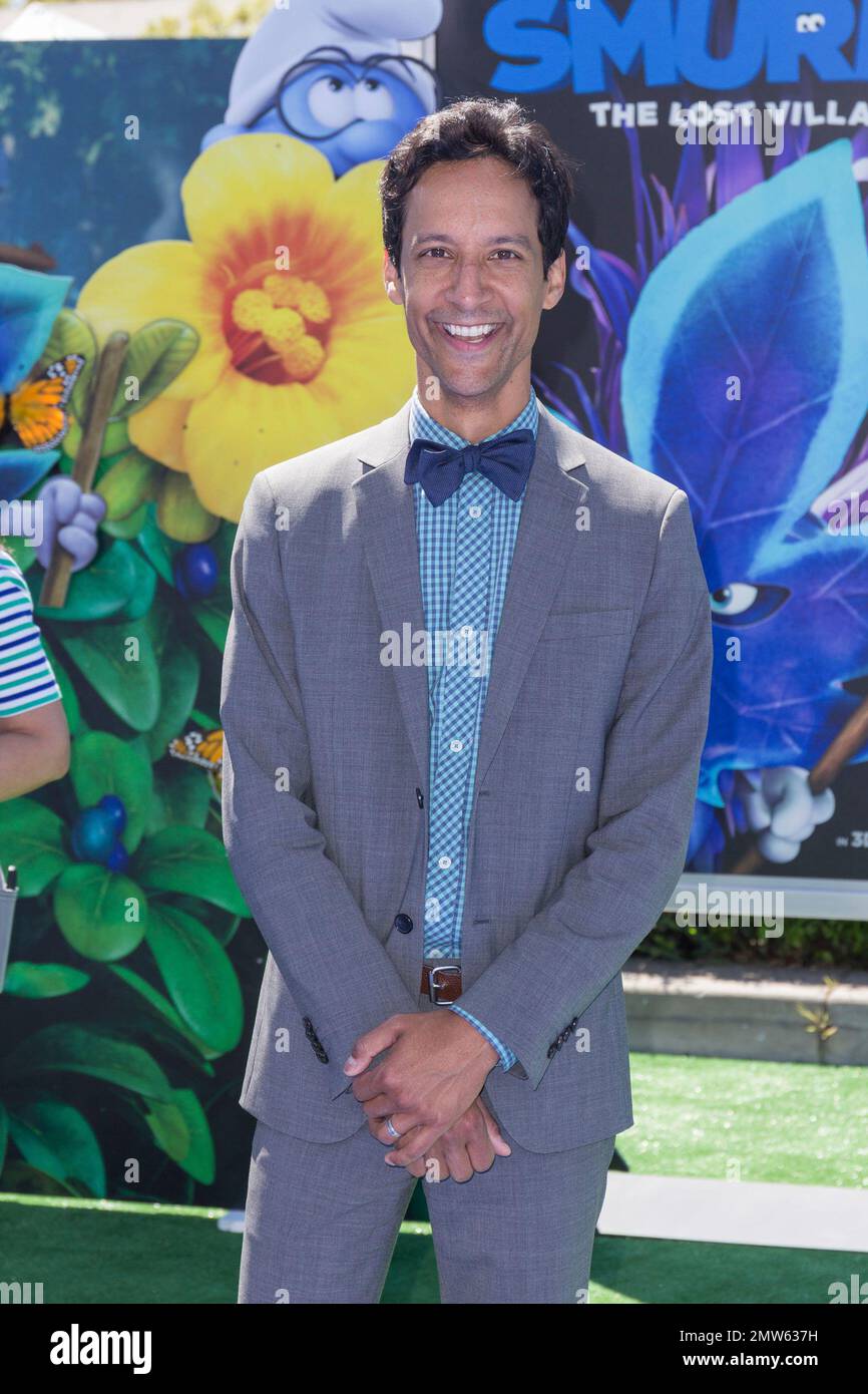 Danny Pudi arrives at the World Premiere of "Smurfs: The Lost Village ...