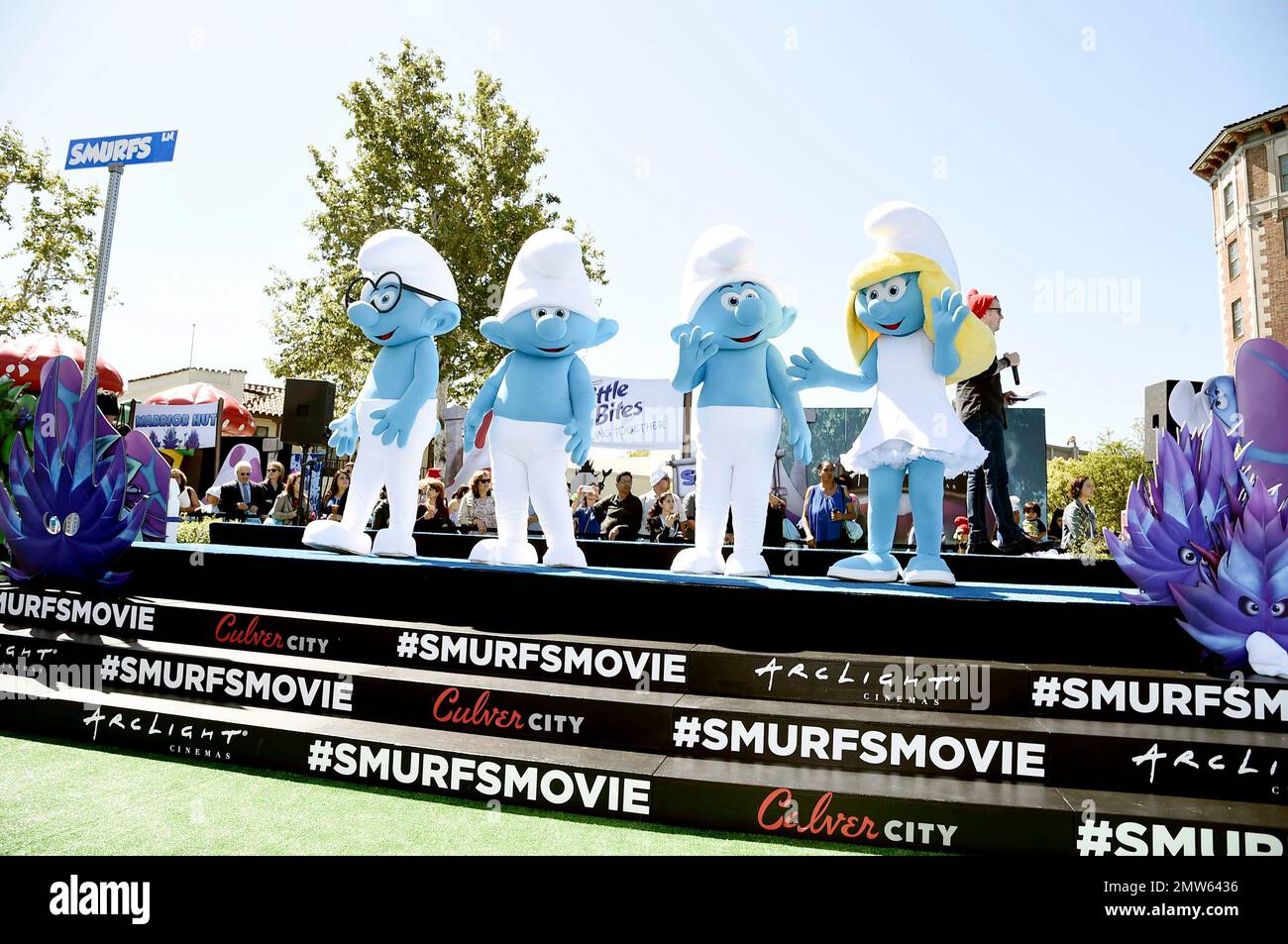 Brainy, Hefty, Clumsy and Smurfette seen at Columbia Pictures and Sony ...