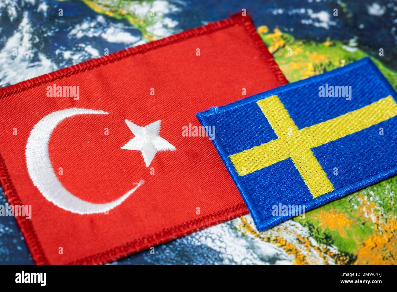 Flags of Turkey and Sweden, Conflict of both countries over the Kurds ...