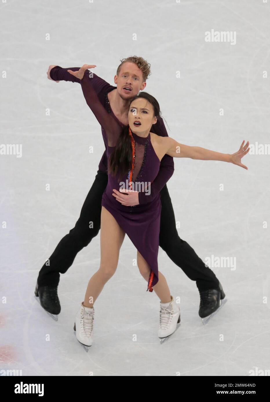 Madison Chock and Evan Bates, of the United States, skate their free ...