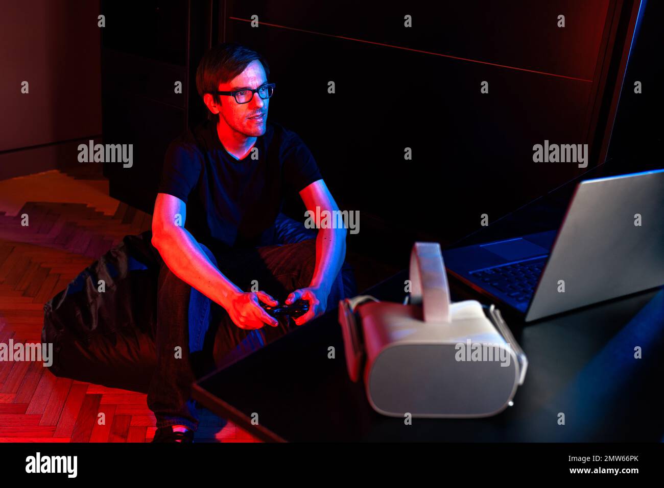 Male gamer focused internet game hi-res stock photography and images ...